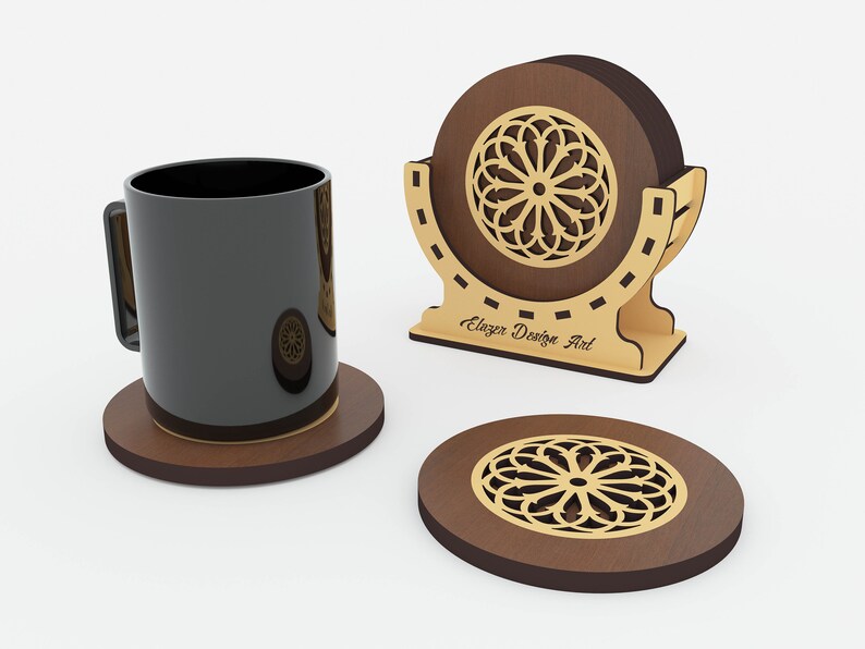 Decorative Boxed Coasters Laser Cut Svg Files Vector Files - Etsy