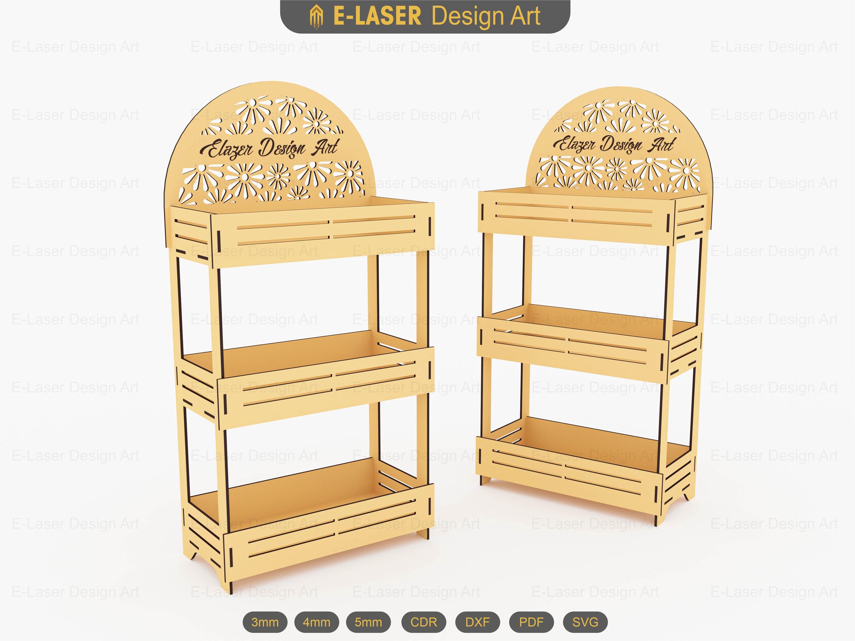 Laser Cut Display Stand Svg Files, 3 Shelf Display Stand - Etsy