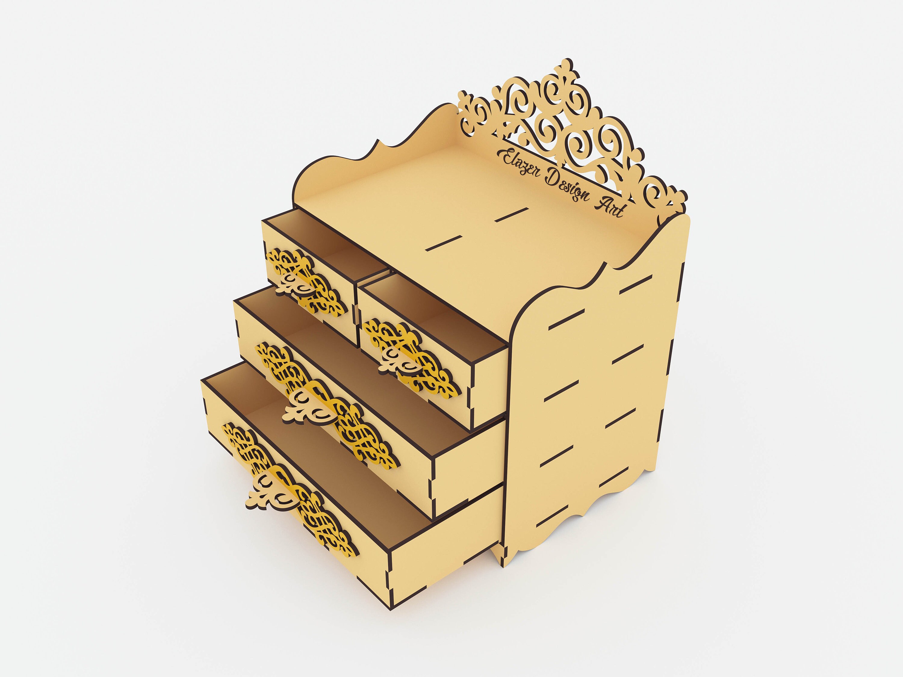 Chest of Drawers Laser Cut Svg Files Decorative Jewelry Box - Etsy UK