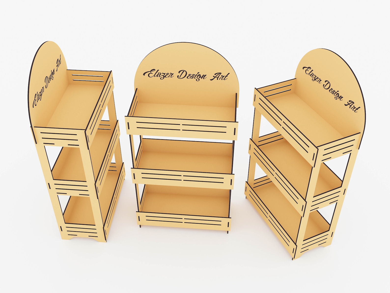 Laser Cut Display Stand Svg Files, 3 Shelf Display Stand - Etsy