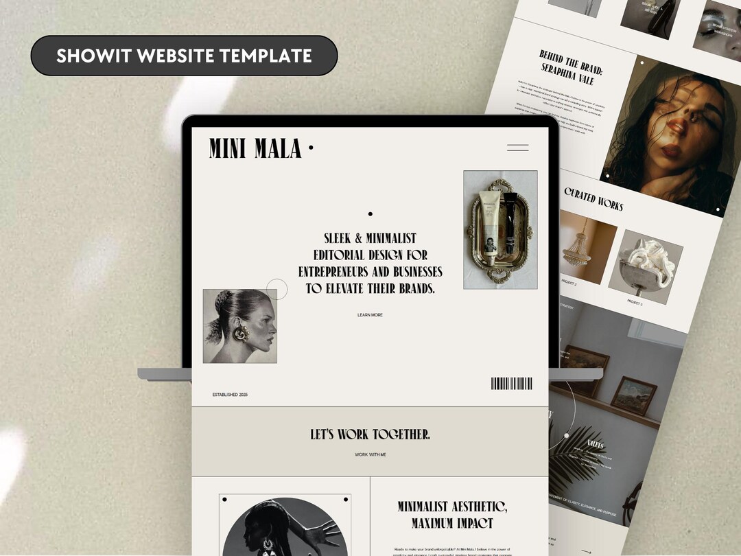 Mini Mala Showit Website Template | Minimal Vintage-inspired Website ...