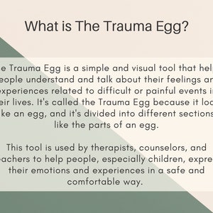 The Trauma Egg, Trauma Therapy Exercise, Worksheets for Therapy, Client ...