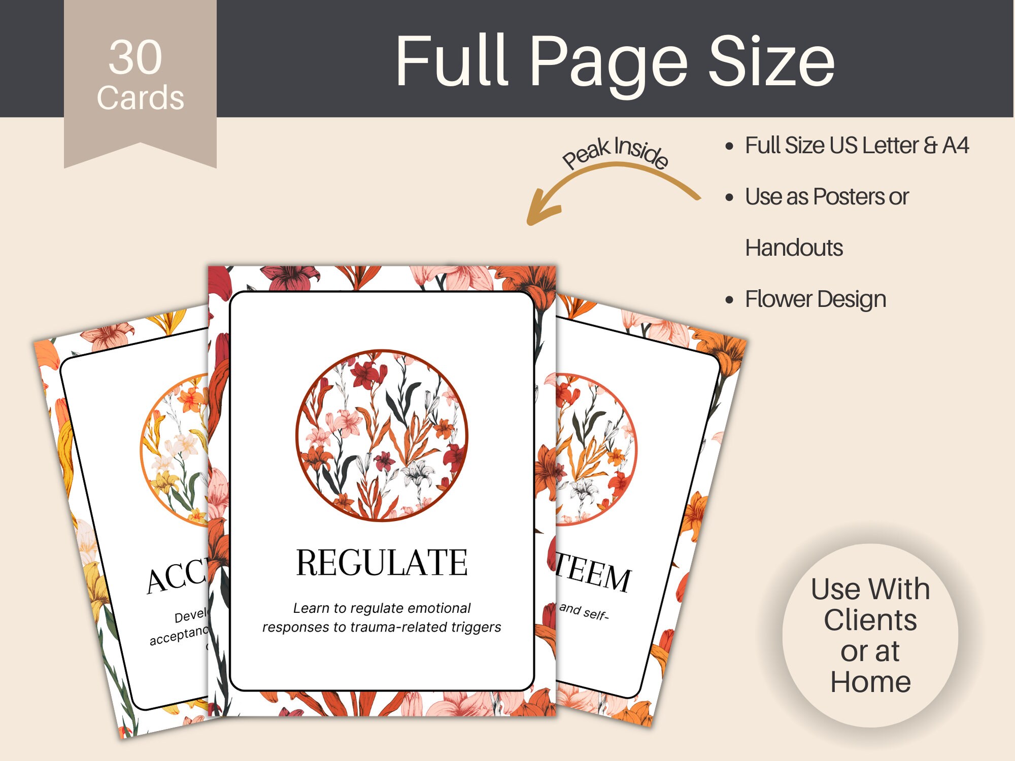 Trauma Goals for Therapy Flashcard Pack, Client Goal Setting Tools ...