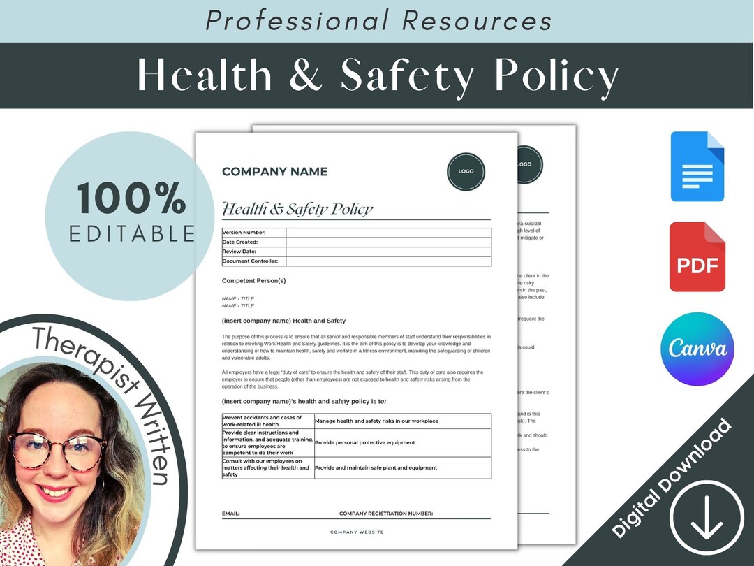 Health & Safety Policy for Therapists, Private Practice Templates ...