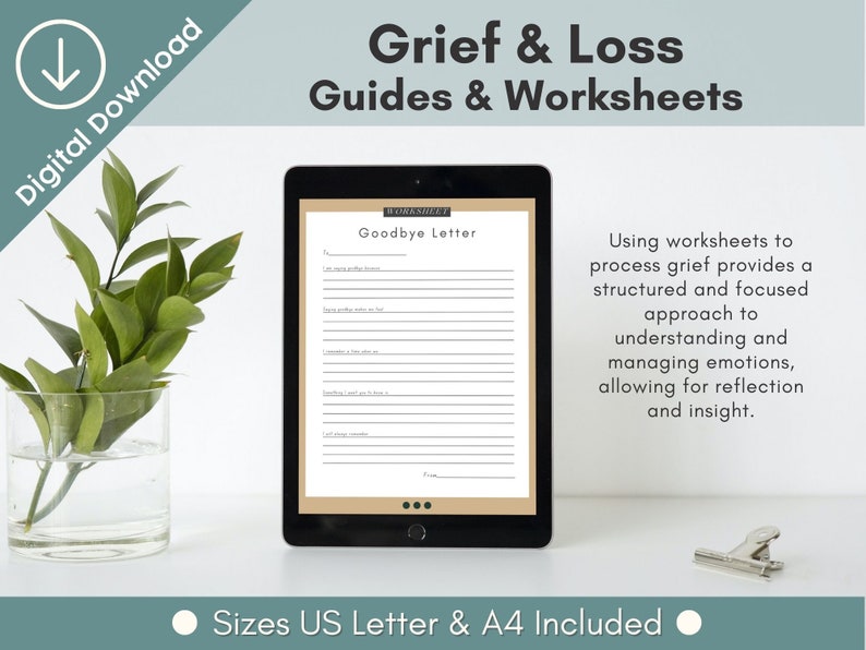 Grief and Loss Worksheets, Grief and Loss Guides, Therapy Worksheets ...