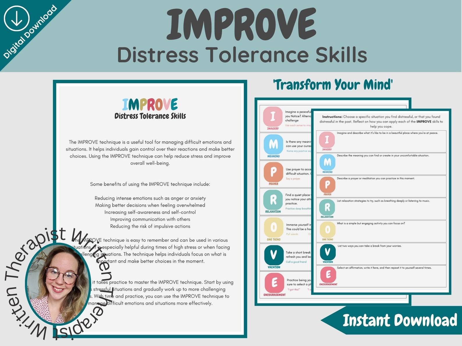 DBT Improve Worksheet, Dialectical Behavior Therapy, Therapy Resources ...