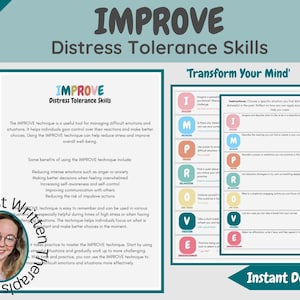 DBT Improve Worksheet, Dialectical Behavior Therapy, Therapy Resources ...