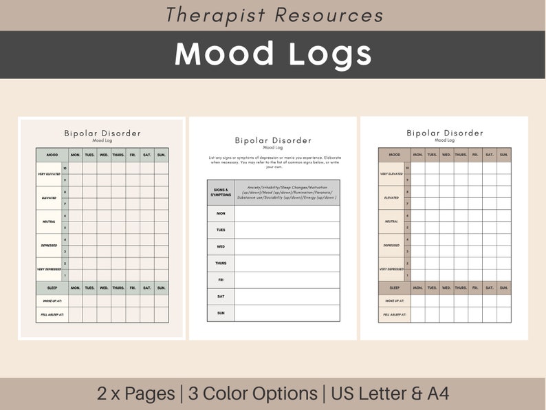 Bipolar Bundle for Therapists, Understanding BPD, Worksheets, Therapy ...