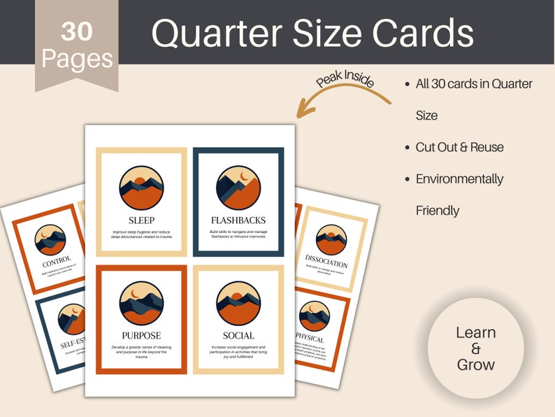 Trauma Goals for Therapy Flashcard Pack, Client Goal Setting Tools ...