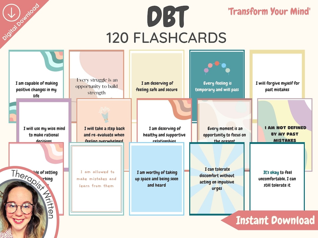 120 Dialectical Behavior Therapy Flashcards, Therapy Resources ...