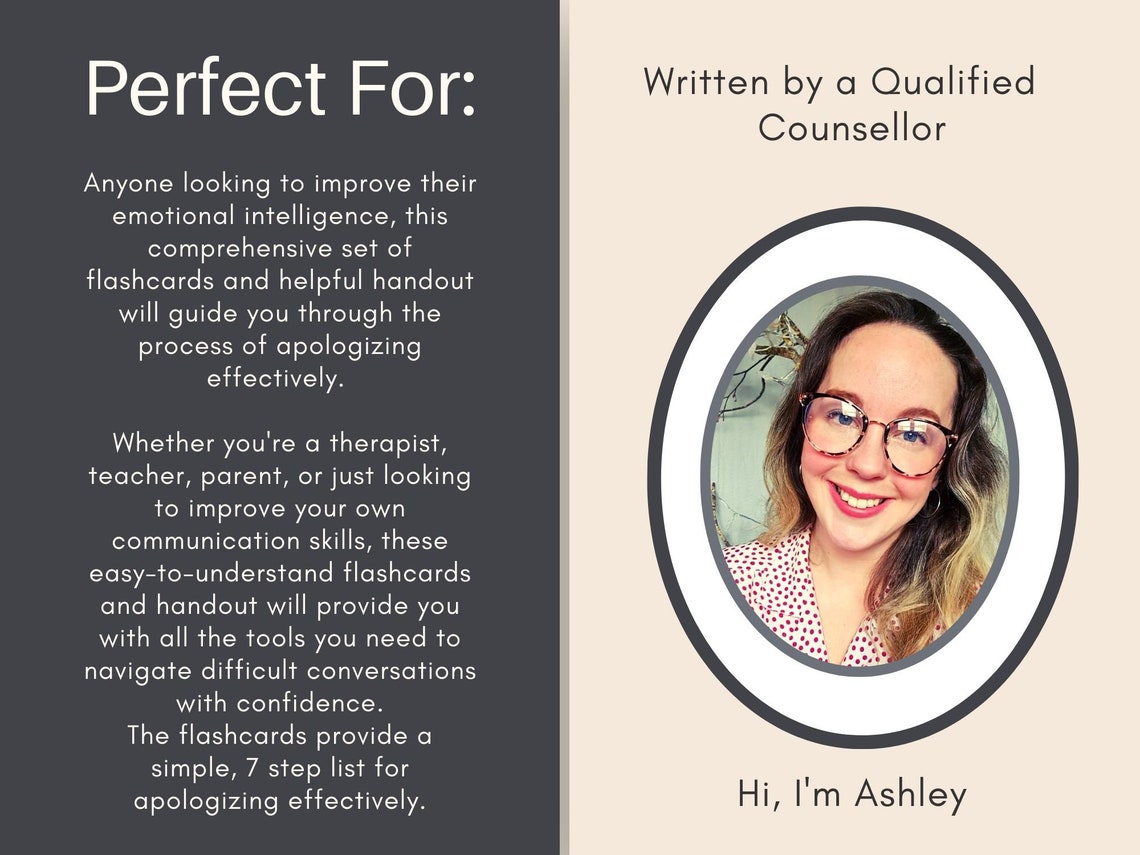 Apology Flashcards, Reference Cards, Life Skills How to Apologise ...