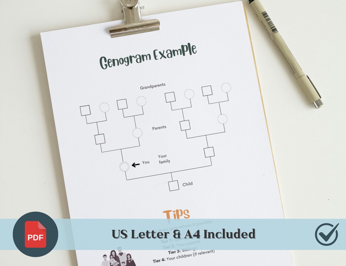 Family Genogram Worksheets, Therapy Resources (digital Download) - Etsy