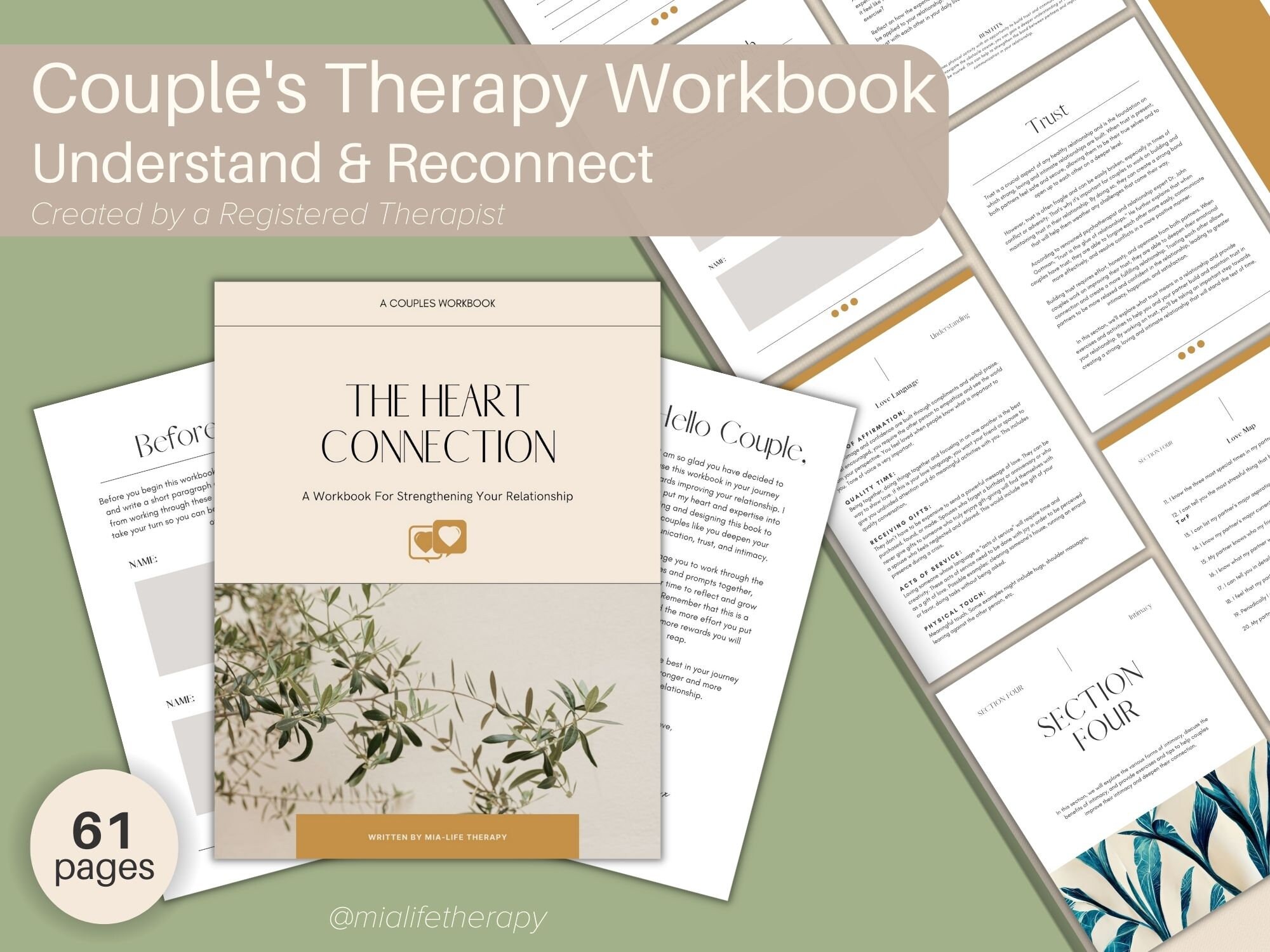 Couples Therapy Workbook, Getting to Know Your Partner, Improve ...
