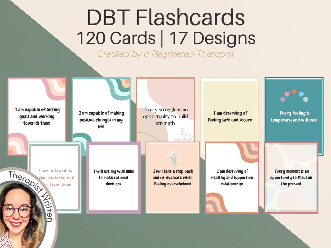 Affirmation Cards Printable, DBT Flash Cards, Coping, 120 Cards ...