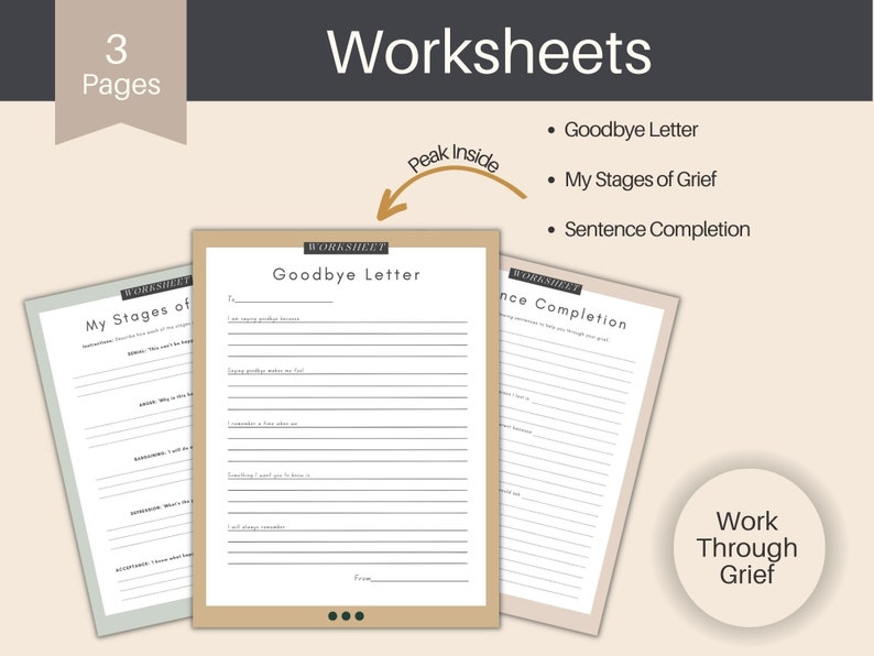 Grief Worksheets, Dealing With Loss, Therapist Tools, Childhood Grief ...