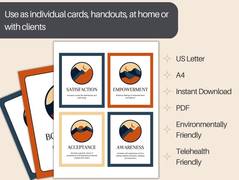 Trauma Goals for Therapy Flashcard Pack, Client Goal Setting Tools ...