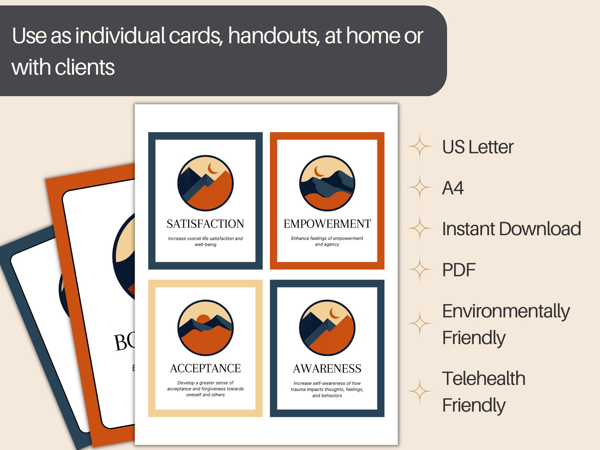 Trauma Goals for Therapy Flashcard Pack, Client Goal Setting Tools ...