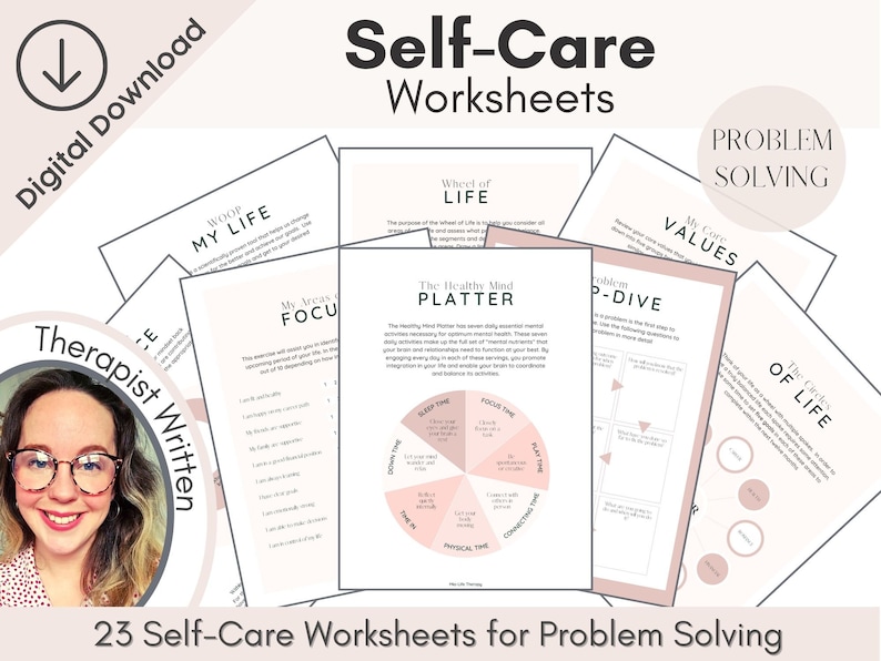 23 Self Care Worksheets for Problem Solving, Therapy Worksheets, Goal ...
