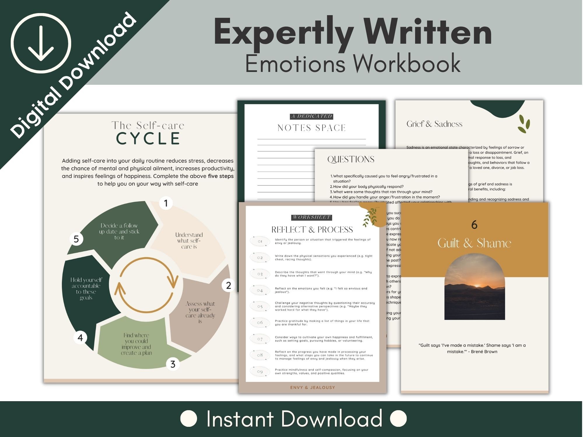 160+ Questions for Processing Emotions, 48 Page Workbook, Therapy ...