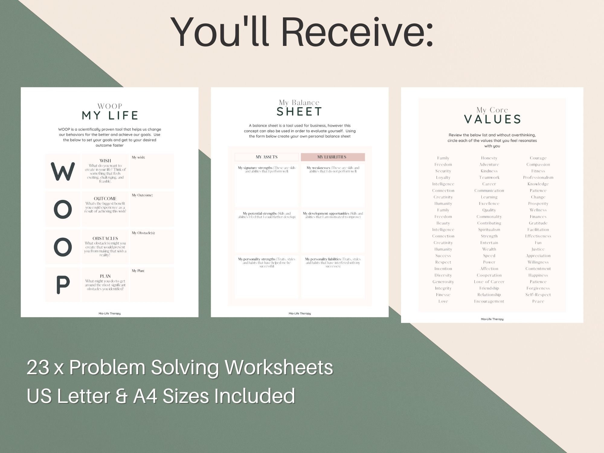 Problem Solving Worksheets for Self Care Pack, Mental Health Resources ...
