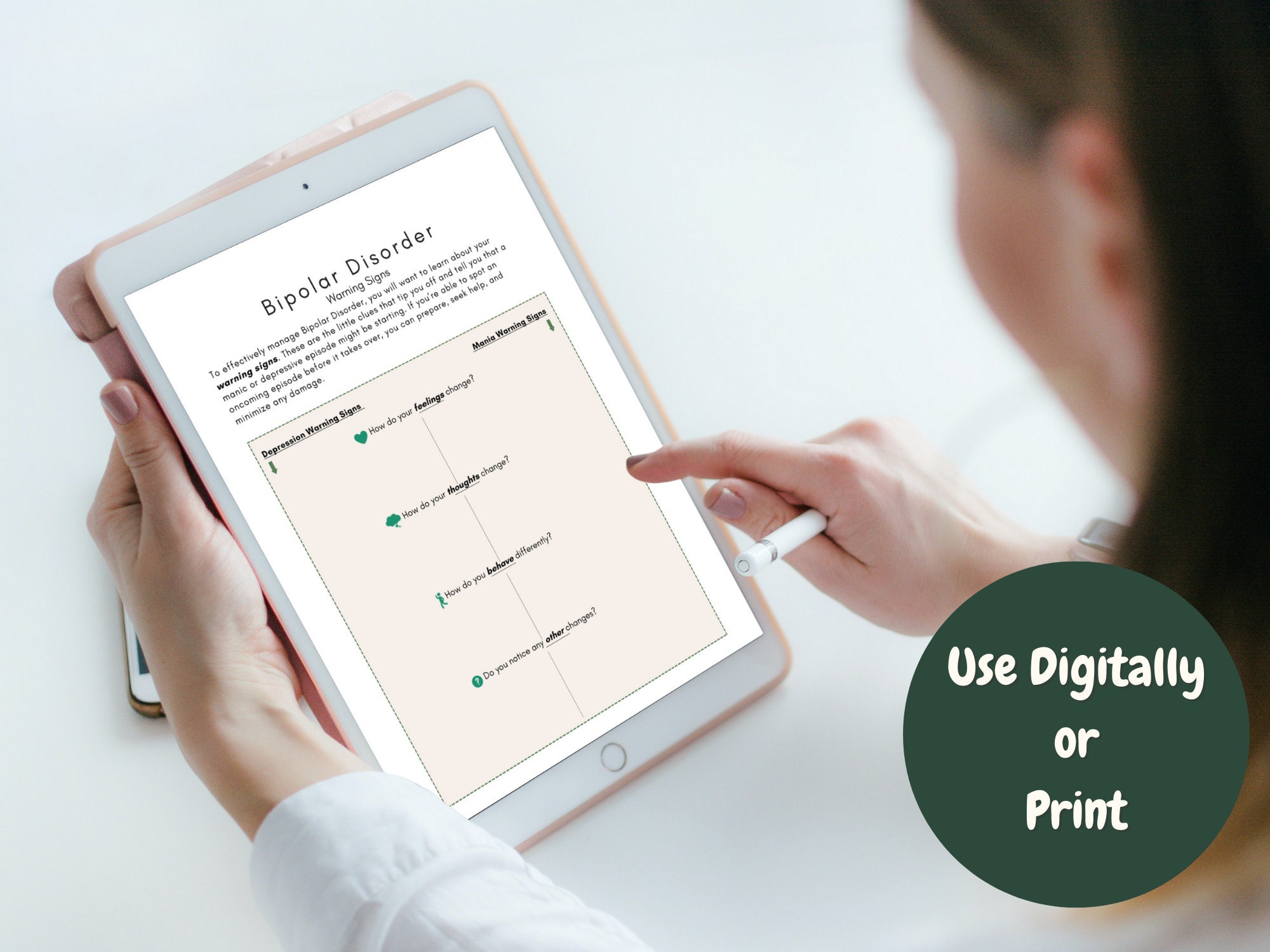 BPD Warning Signs Worksheet, Understanding Bipolar Disorder, Therapy ...