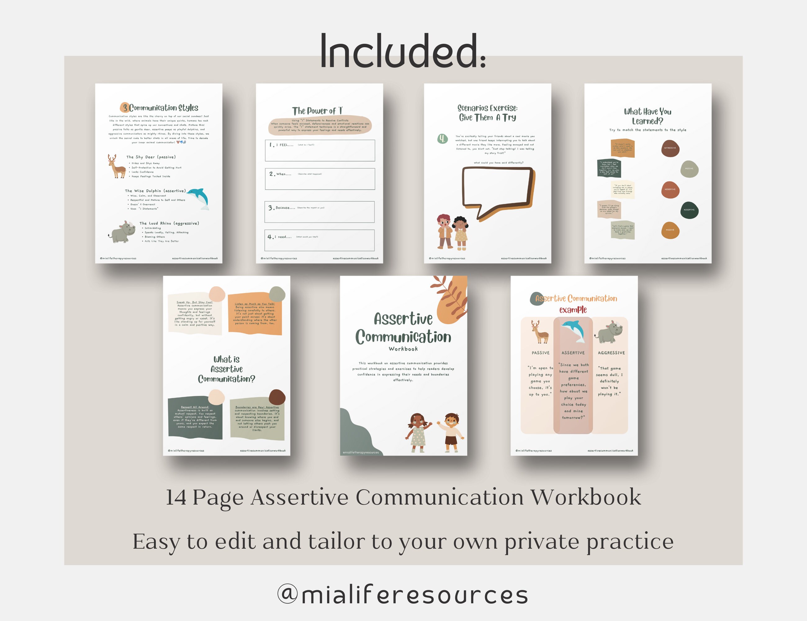 Assertive Communication Workbook, Therapy Worksheets, Communication ...