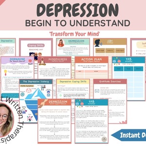 Depression Worksheets, Flashcards, Self-help Tools, Therapy Worksheets ...