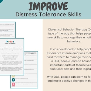 DBT Improve Worksheet, Dialectical Behavior Therapy, Therapy Resources ...
