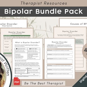 Bipolar Bundle for Therapists, Understanding BPD, Worksheets, Therapy ...
