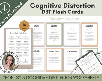 Cognitive Distortions Worksheets Process Unhelpful Thinking Styles ...