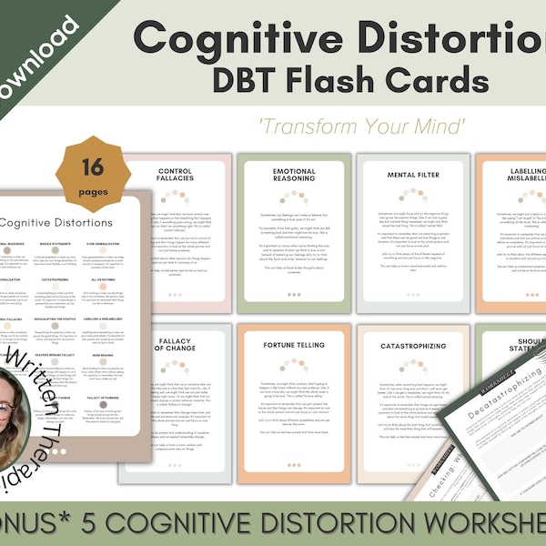 Cognitive Distortions Cards - Etsy