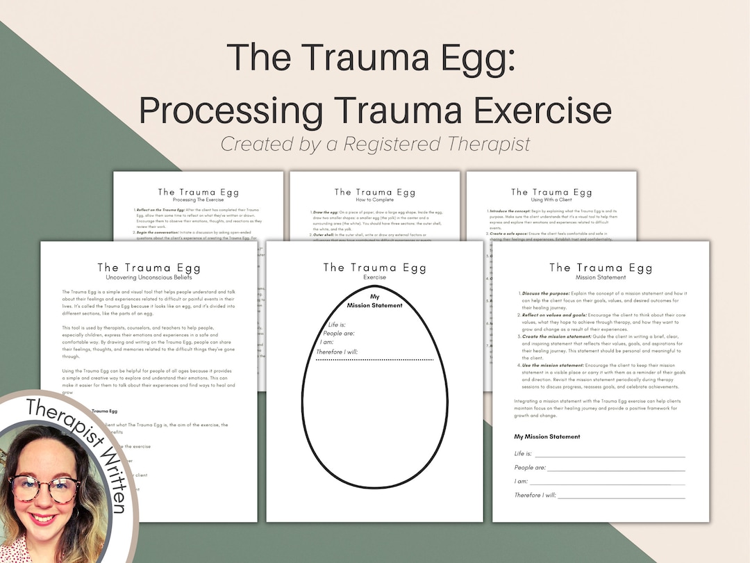 The Trauma Egg, Trauma Therapy Exercise, Worksheets for Therapy, Client ...