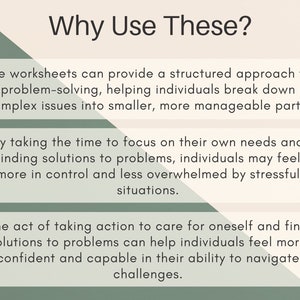 Problem Solving Worksheets for Self Care Pack, Mental Health Resources ...