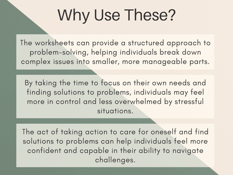 Problem Solving Worksheets for Self Care Pack, Mental Health Resources ...