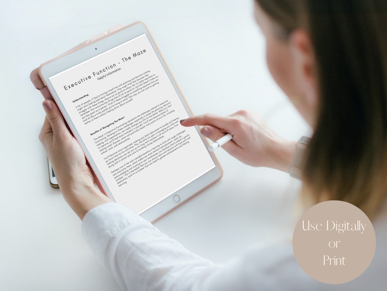 Executive Function 'the Maze' Exercises, ADHD Printable (digital ...