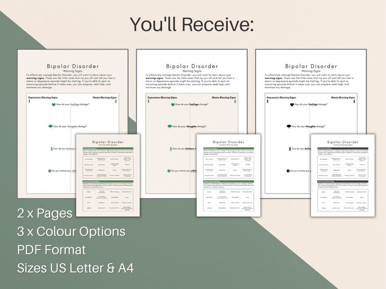 BPD Warning Signs Worksheet, Understanding Bipolar Disorder, Therapy ...