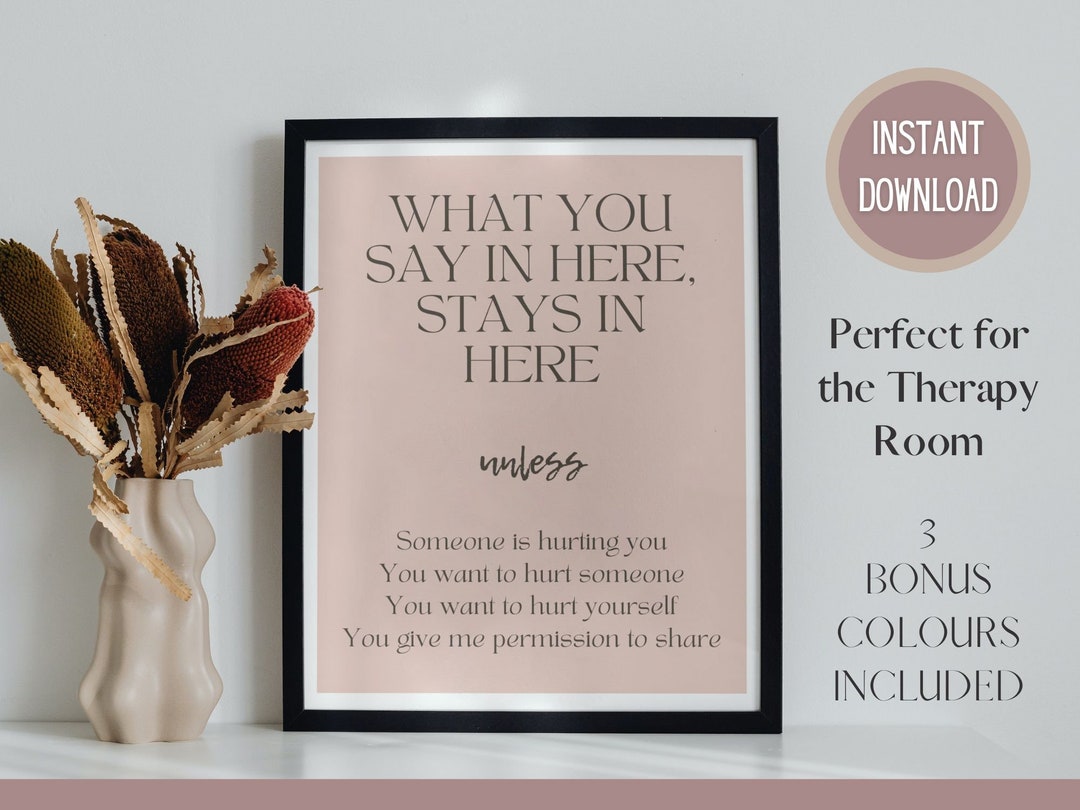 Confidentiality Poster, Therapy Room Decor, Counselling Poster ...