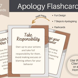 Apology Flashcards, Reference Cards, Life Skills How to Apologise ...