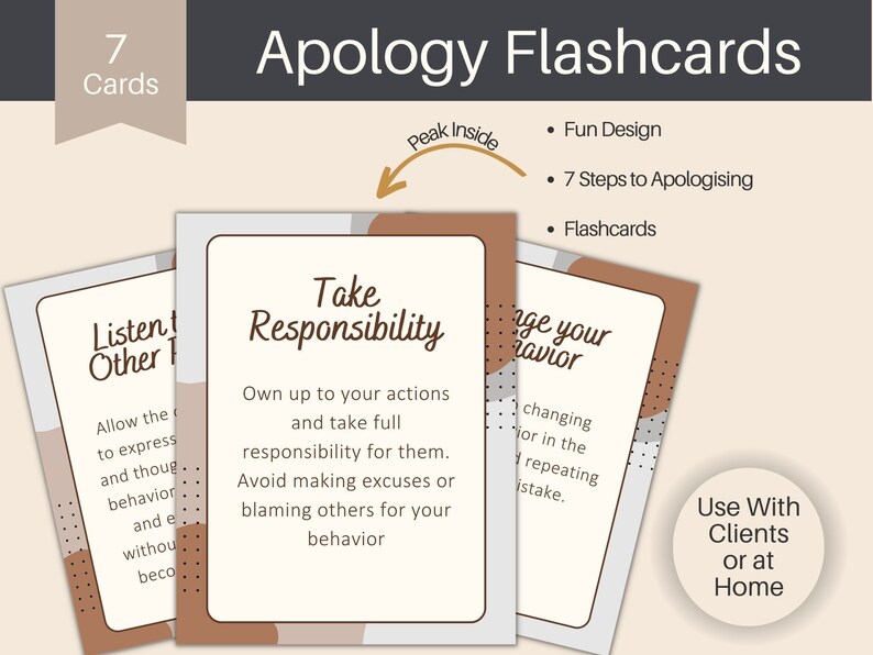 Apology Flashcards, Reference Cards, Life Skills How to Apologise ...