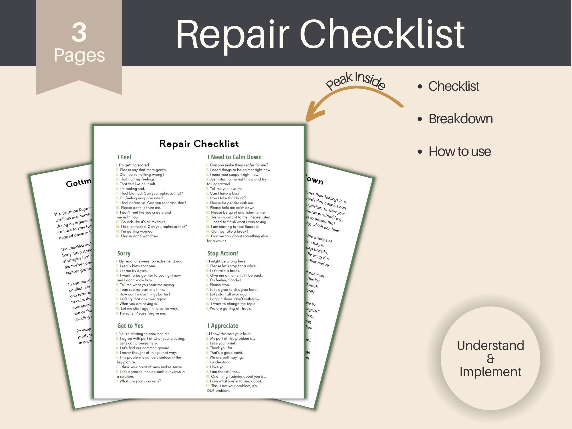 Couples Counselling Conflict Resolution Pack the Four - Etsy