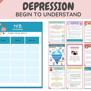 Depression Worksheets, Flashcards, Self-help Tools, Therapy Worksheets ...