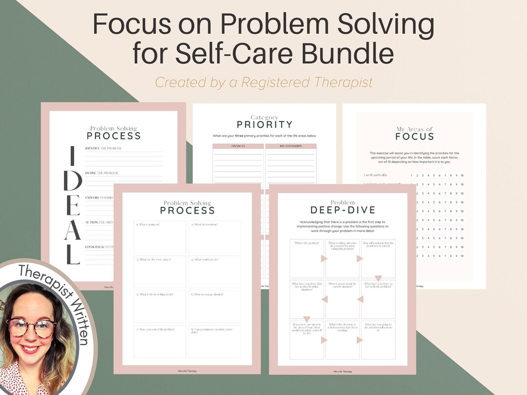 Problem Solving Worksheets for Self Care Pack, Mental Health Resources ...
