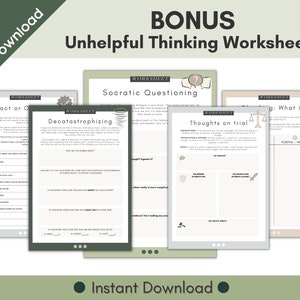 Cognitive Distortions Cards, Unhelpful Thinking Styles Worksheets ...