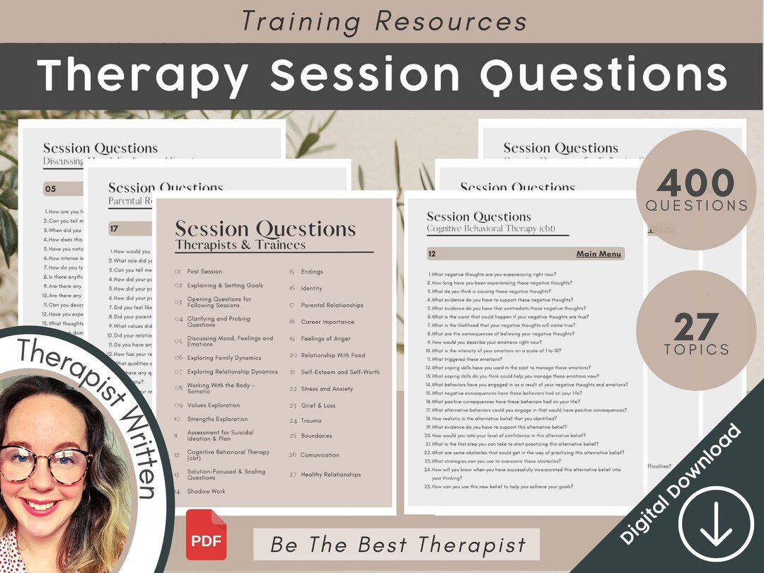 Therapy Session Questions, 400, Counselling Interventions, Therapist ...