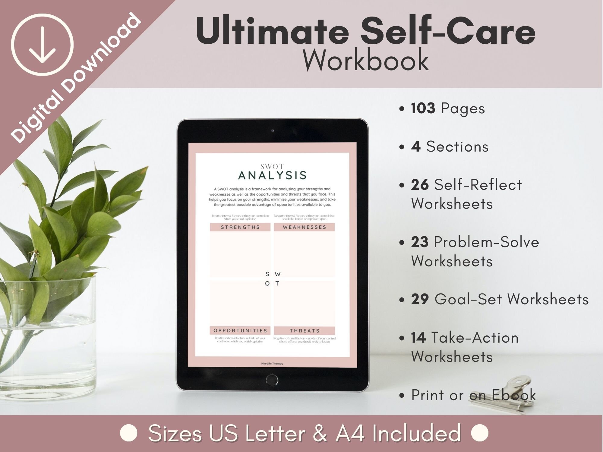 92 Self-care Worksheets, Self-help Workbook, Wheel of Emotion, Therapy ...