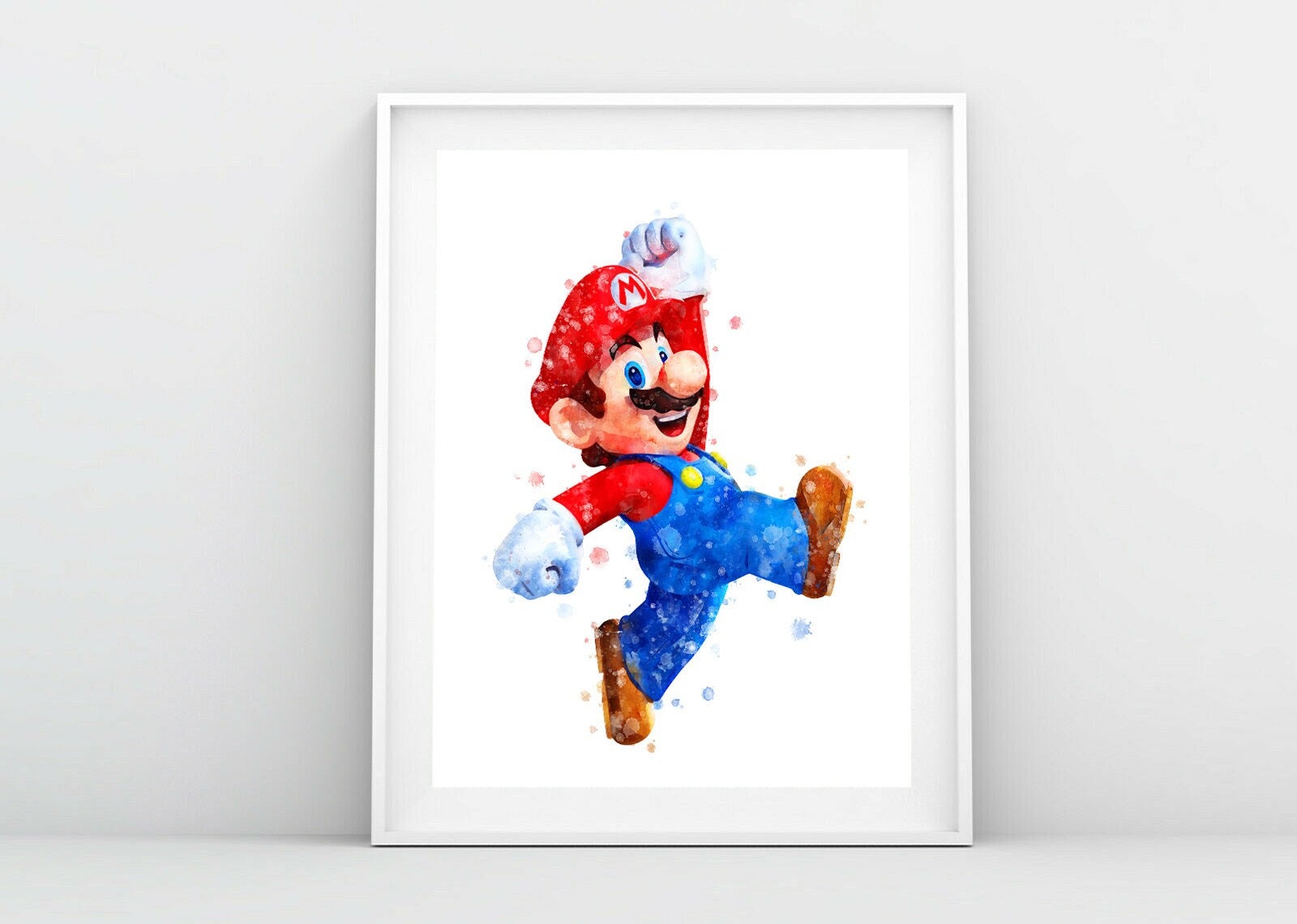 Super Mario Art Print Super Mario Poster Watercolor Gaming Printable ...