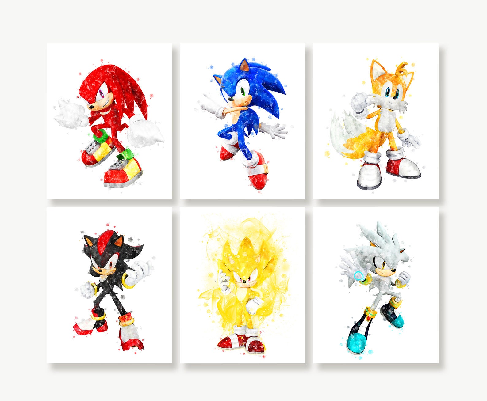 Sonic the Hedgehog Art Print Sonic Watercolor Printable Nursery Kids ...