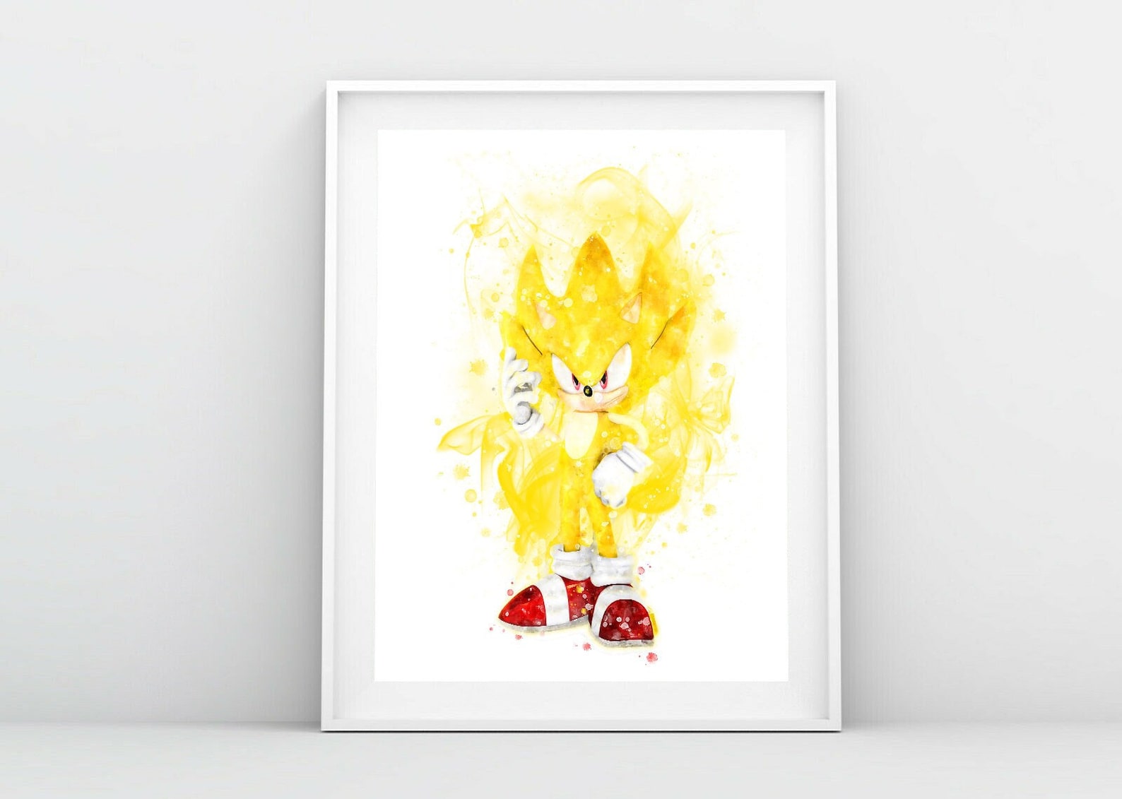 Sonic the Hedgehog Art Print Super Sonic Watercolor Printable Art Sonic ...