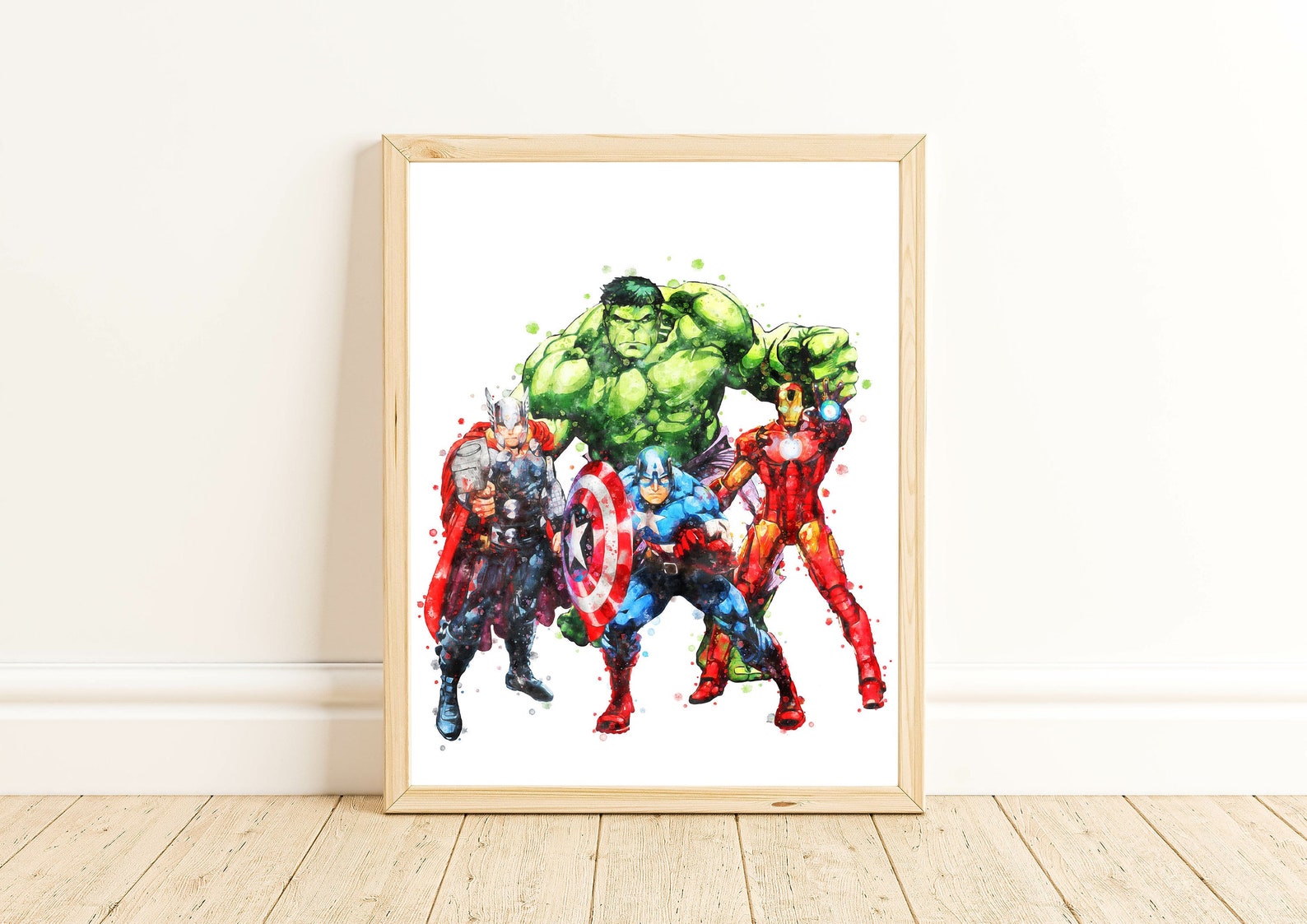 Avengers Watercolor Poster Superhero Art Print Superhero Nursery Wall ...