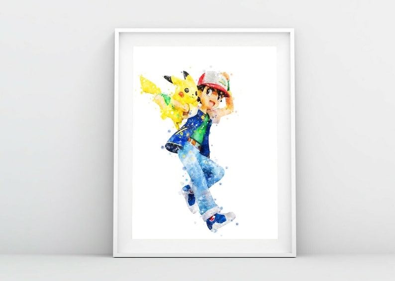 Pokemon Watercolor Art Print Pokemon Printable Ash Ketchum Nursery ...